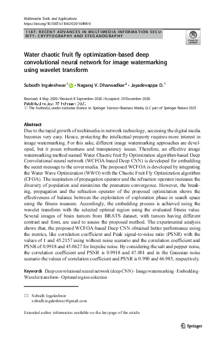 (PDF) Water chaotic fruit fly optimization-based deep convolutional neural network for image ...