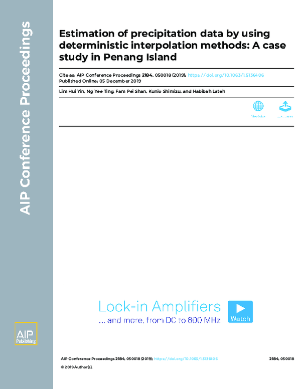 (PDF) Estimation of precipitation data by using deterministic ...