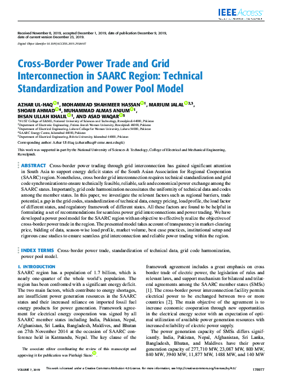 (PDF) Cross-Border Power Trade and Grid Interconnection in SAARC Region ...