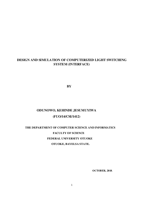 Pdf Design And Simulation Of Computerized Light Switching System Interface