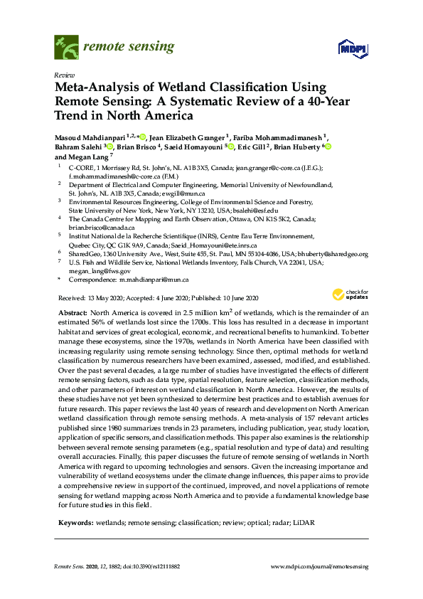 (PDF) Meta-Analysis of Wetland Classification Using Remote Sensing: A Systematic Review of a 40 ...