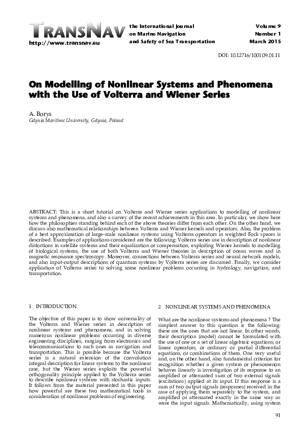 (PDF) On Modelling of Nonlinear Systems and Phenomena with the Use of ...