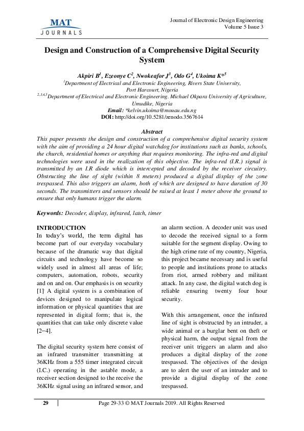 (PDF) Design and Construction of a Comprehensive Digital Security System