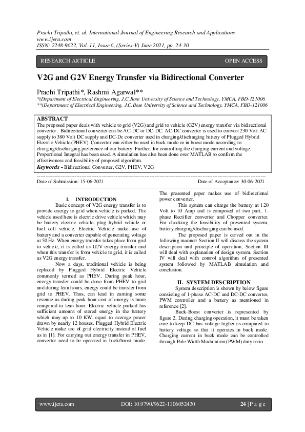 (PDF) V2G and G2V Energy Transfer via Bidirectional Converter