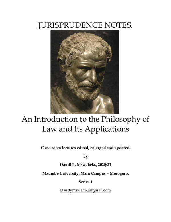 (PDF) An introduction to the philosophy of Law