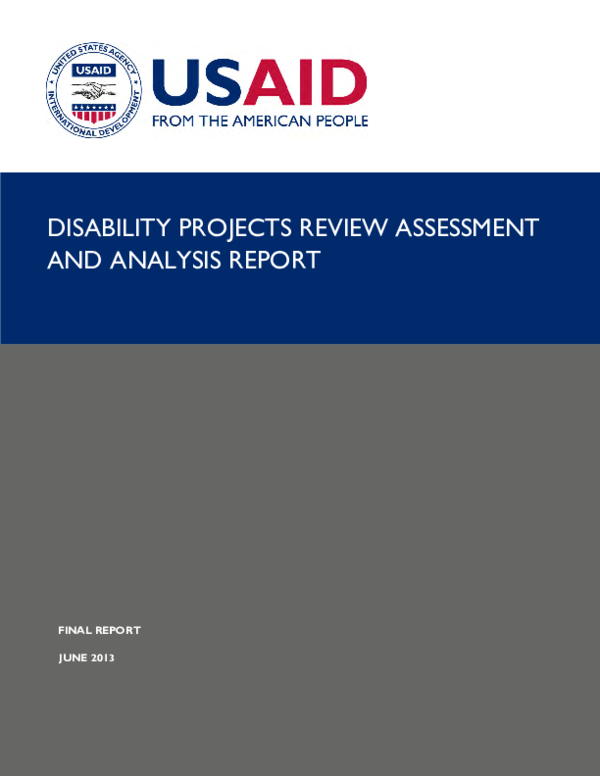 (PDF) Disability Projects Review Assessment and Analysis Report