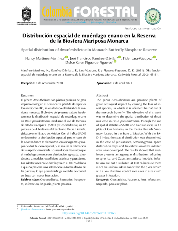 (PDF) Spatial distribution of dwarf mistletoe in Monarch Butterfly ...