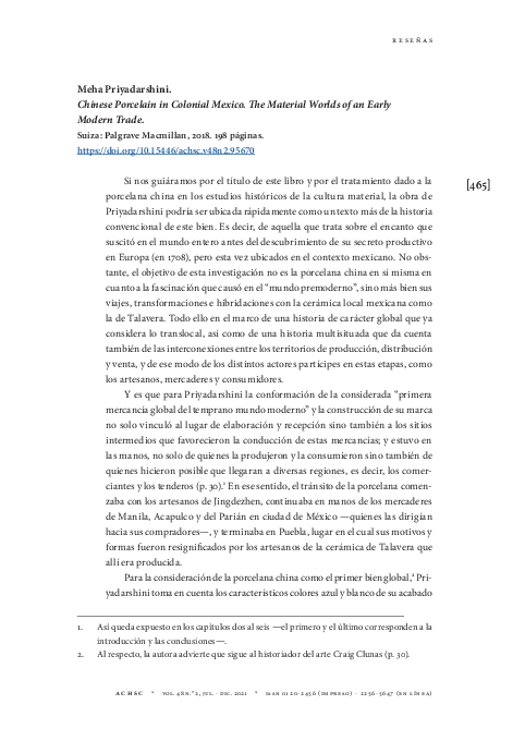 (PDF) Meha Priyadarshini. Chinese Porcelain in Colonial Mexico. The Material Worlds of an Early ...
