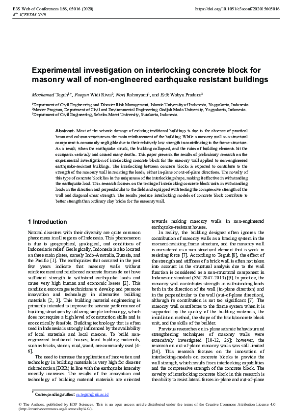 (PDF) Experimental investigation on interlocking concrete block for ...