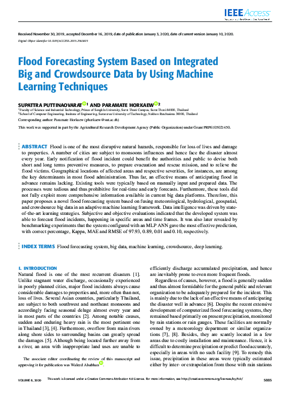 (PDF) Flood Forecasting System Based on Integrated Big and Crowdsource Data by Using Machine ...