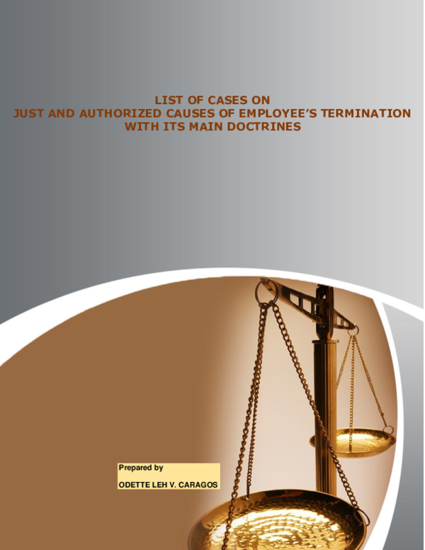 (PDF) DIGESTED CASES ON JUST AND AUTHORIZED CAUSES OF EMPLOYEE'S ...