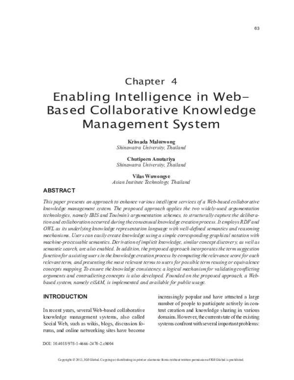 (PDF) Enabling Intelligence in Web-Based Collaborative Knowledge ...