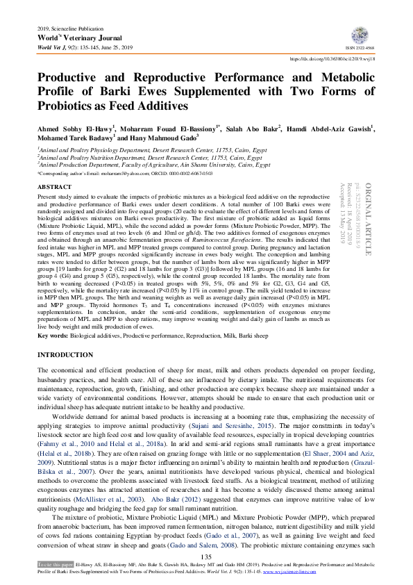 (PDF) Productive and reproductive performance and management practices of crossbred dairy cows ...
