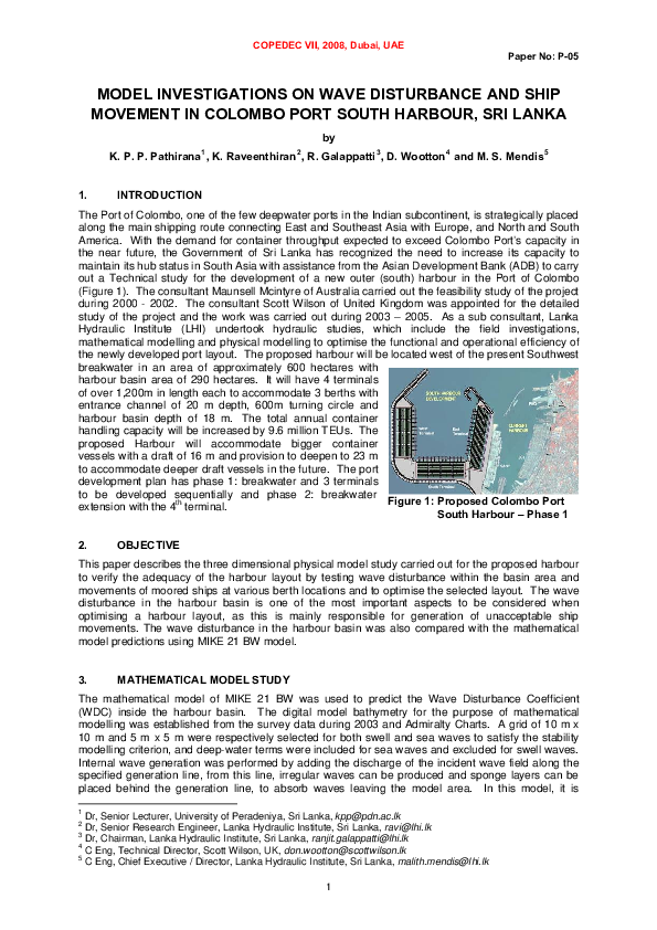 (PDF) Model Investigations on Wave Disturbance and Ship Movement in ...