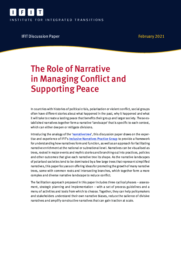 (PDF) The Role of Narrative in Managing Conflict and Supporting Peace