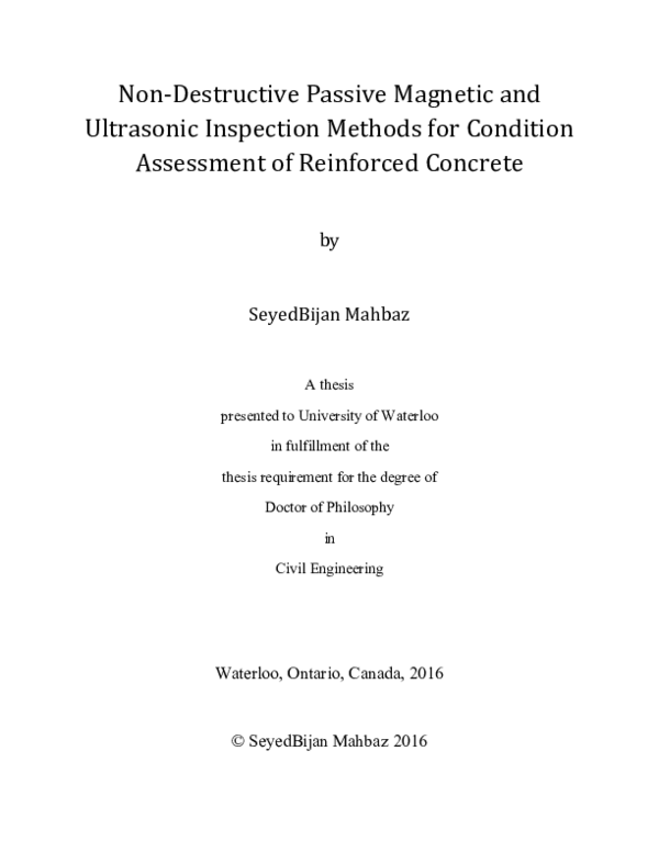 (PDF) Non-Destructive Passive Magnetic and Ultrasonic Inspection ...