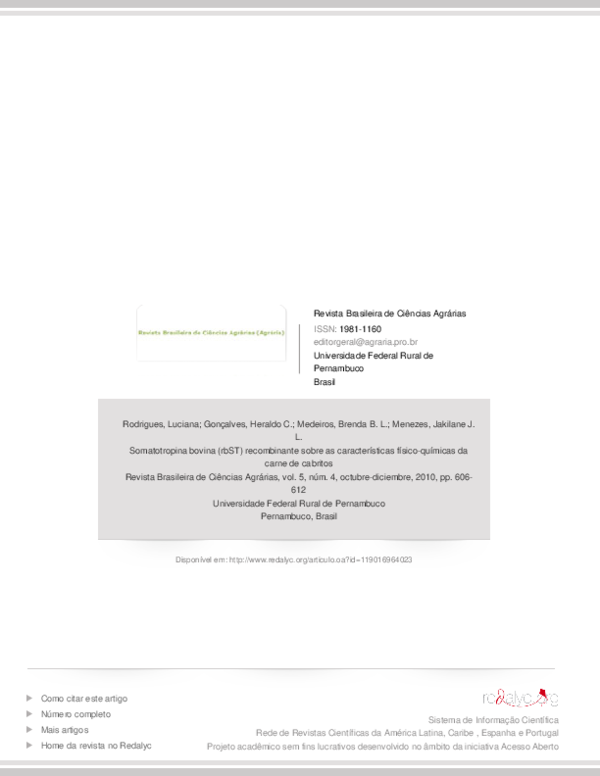 (PDF) Somatotropina bovina (rbST) recombinante sobre as características ...