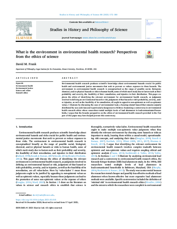 (PDF) What is the environment in environmental health research ...