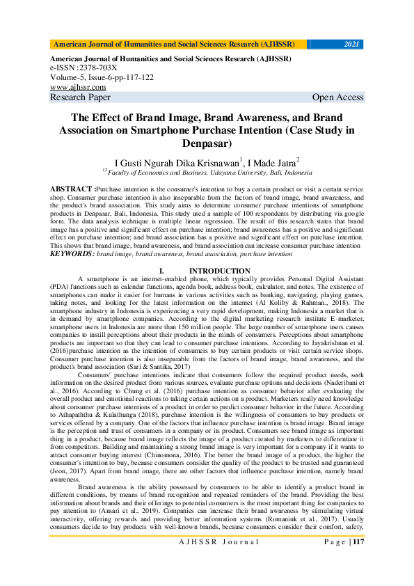 (PDF) The Effect of Brand Image, Brand Awareness, and Brand Association on Smartphone Purchase ...