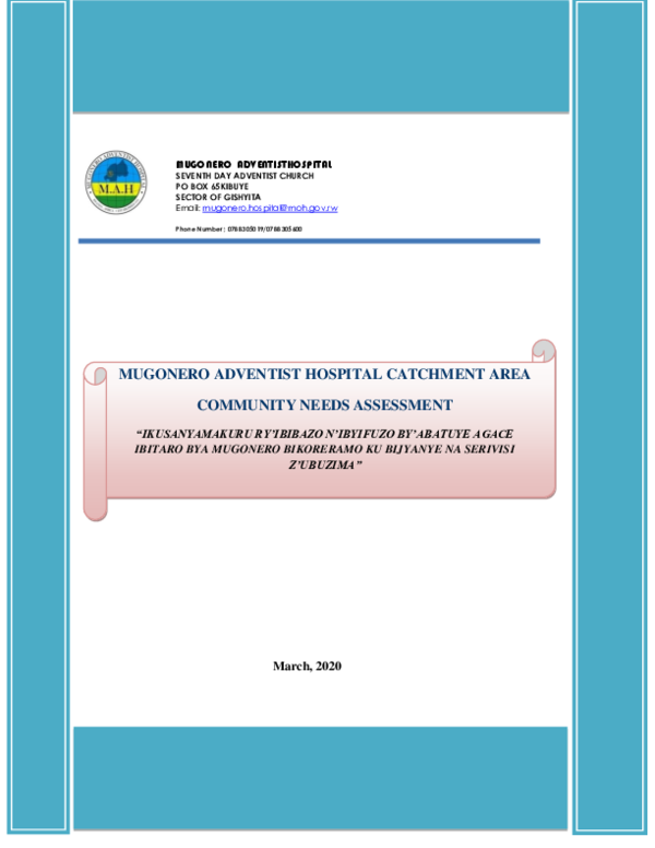 (PDF) COMMUNITY NEEDS ASSESSMENT REPORT CNNA 2020