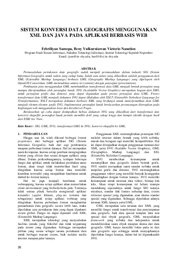 (PDF) Sistem Konversi Data Geografis Menggunakan XML Dan Java Pada ...
