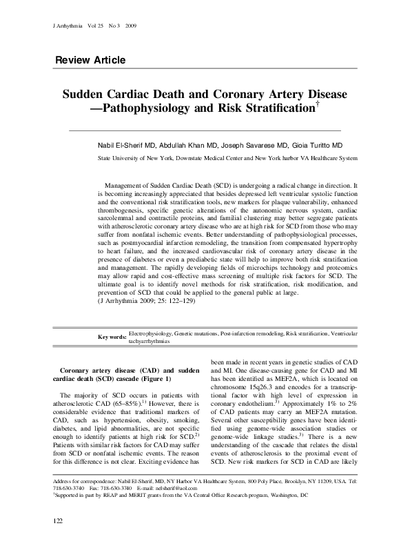 (PDF) Sudden Cardiac Death and Coronary Artery Disease-Pathophysiology ...