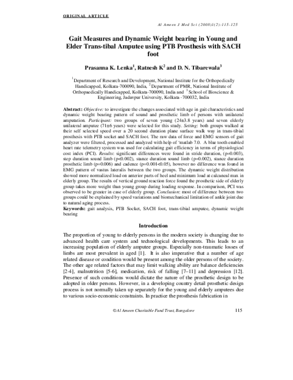 (PDF) Gait Measures and Dynamic Weight bearing in Young and Elder Trans ...