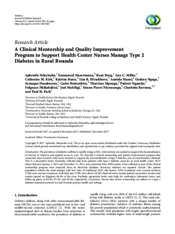 (PDF) A Clinical Mentorship and Quality Improvement Program to Support ...