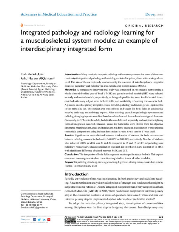 (PDF) Integrated pathology and radiology learning for a musculoskeletal ...