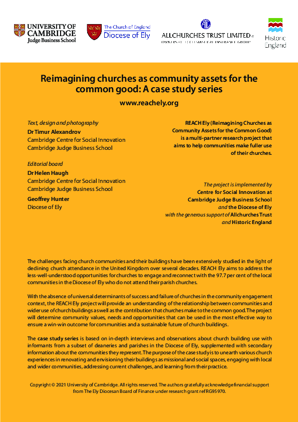 (PDF) Reimagining churches as community assets for the common good: A ...