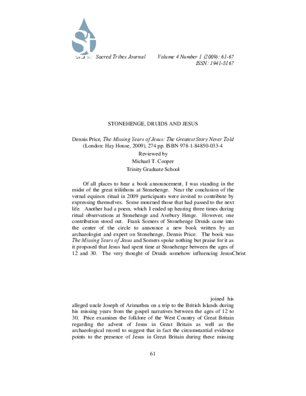 (PDF) Stonehenge Druids Jesus
