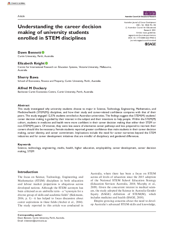 (PDF) Understanding the career decision making of university students ...