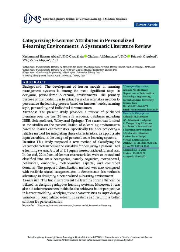 (PDF) Categorizing E-Learner Attributes in Personalized E-learning ...