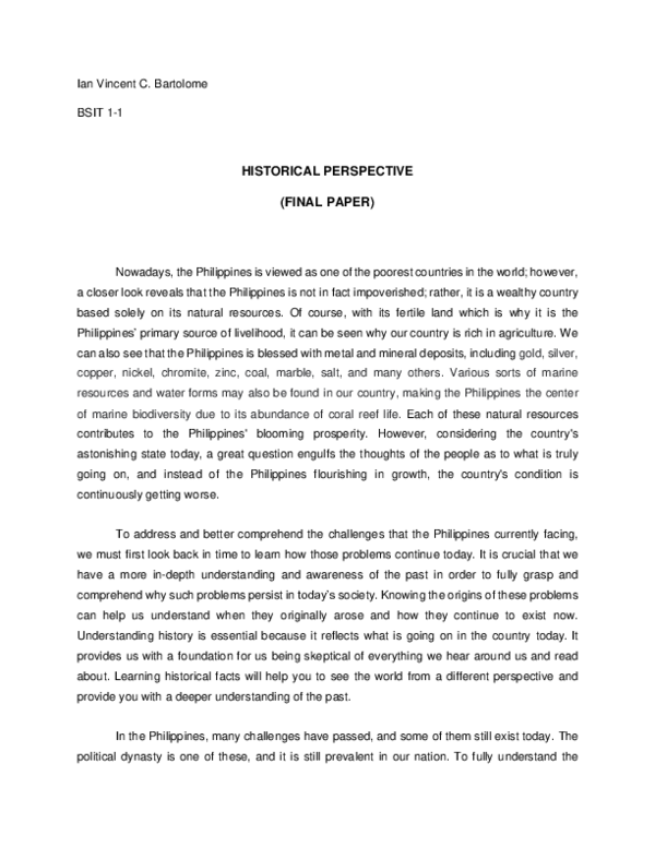 (PDF) Final Paper - Historical Perspective