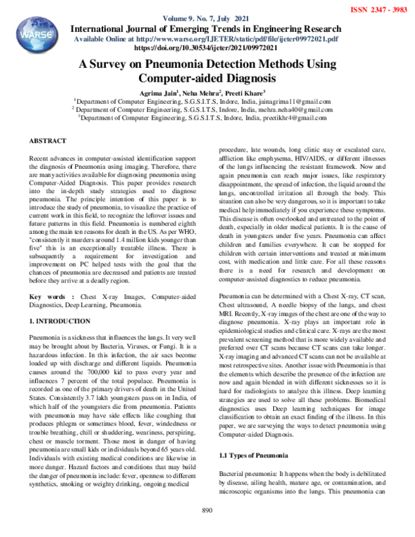 (PDF) Pneumonia Detection: A CAD Methods Survey