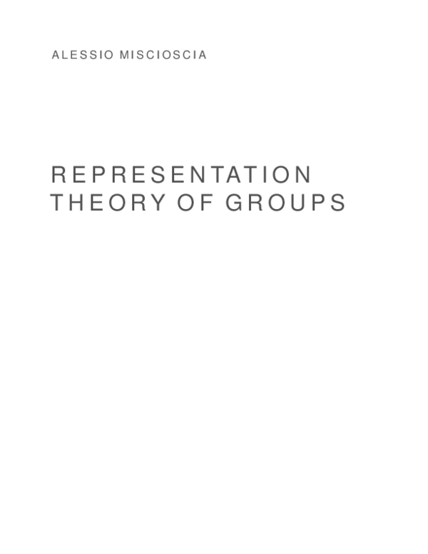 (PDF) Representation theory of groups