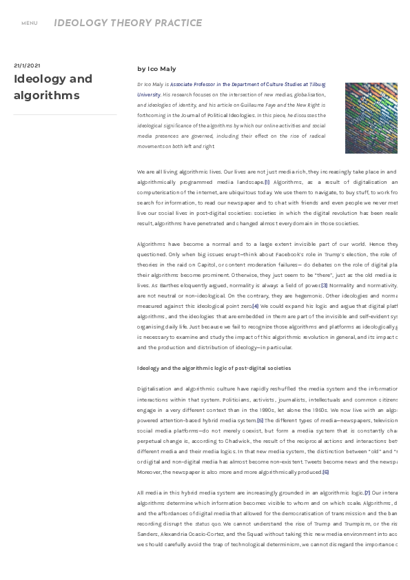 (PDF) Ideology and algorithms