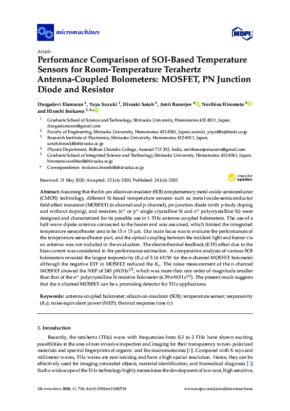 (PDF) Performance Comparison of SOI-Based Temperature Sensors for Room ...
