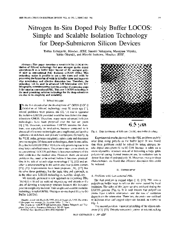 (PDF) Nitrogen in-situ doped poly buffer LOCOS: simple and scalable ...