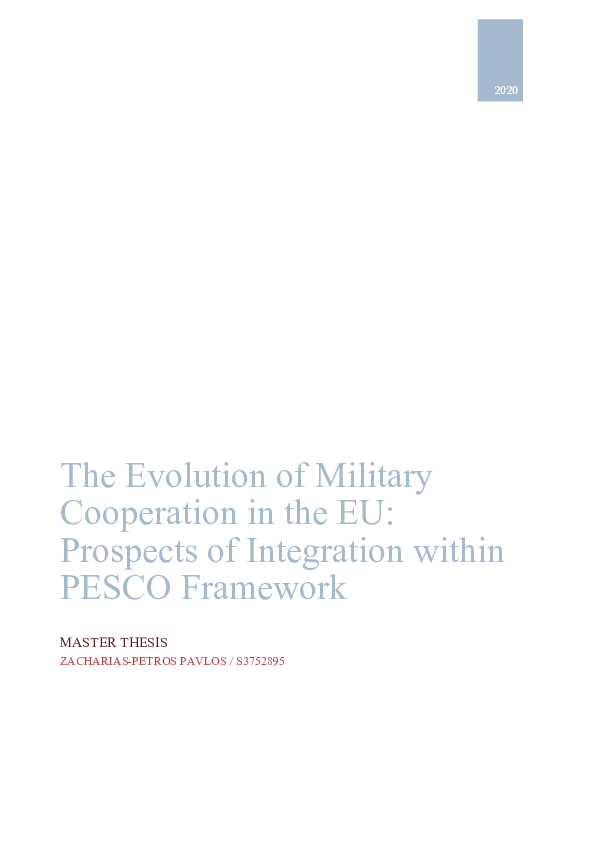 (PDF) The Evolution of Military Cooperation in the EU: Prospects of ...