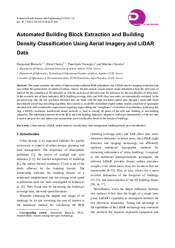 (PDF) Automated Building Block Extraction and Building Density ...