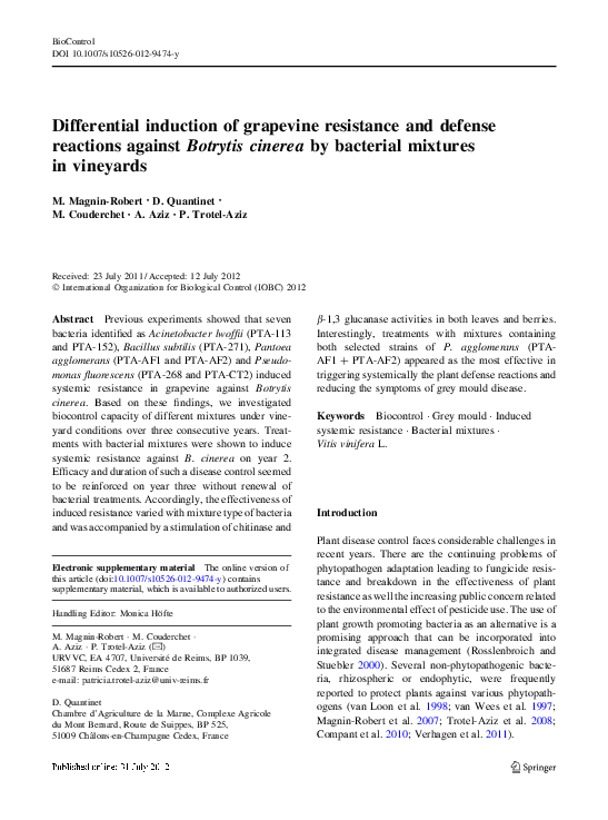 (PDF) Differential induction of grapevine resistance and defense reactions against Botrytis ...