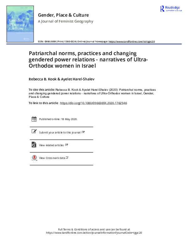 (PDF) Patriarchal norms, practices and changing gendered power ...