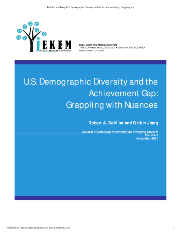 (PDF) U.S. Demographic Diversity and the Achievement Gap: Grappling ...