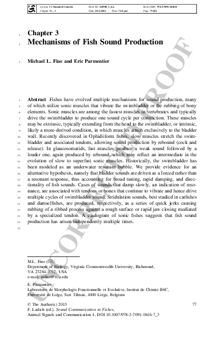 (PDF) Mechanisms of Fish Sound Production