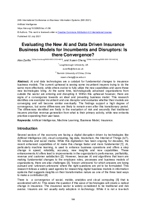 (PDF) Evaluating the New AI and Data Driven Insurance Business Models ...