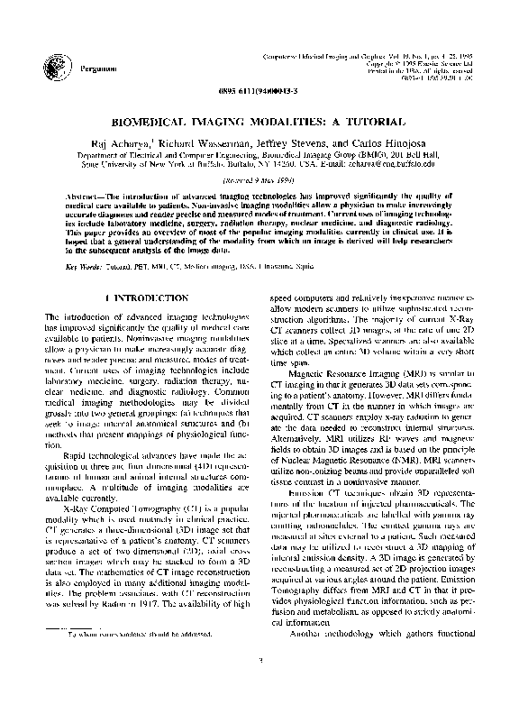 (PDF) Biomedical Imaging Modalities: a Tutorial