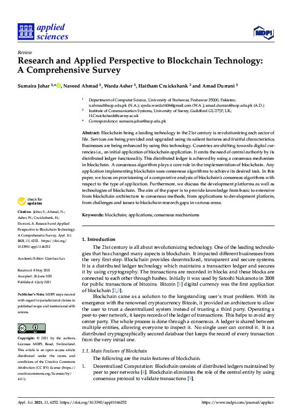 Pdf Research And Applied Perspective To Blockchain Technology A Comprehensive Survey Joyece