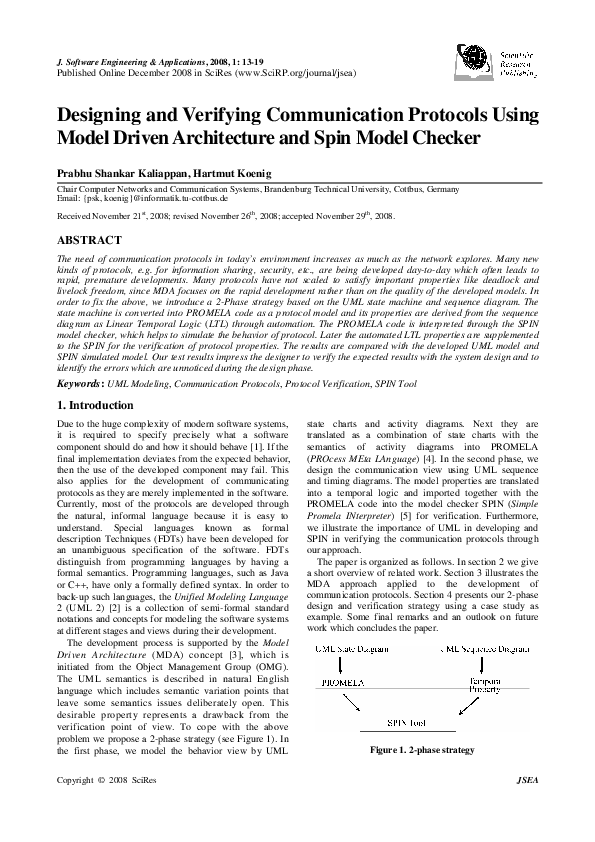 Pdf Designing And Verifying Communication Protocols Using Model