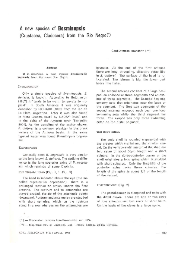 (PDF) A new species of Bosminopsis (Crustacea, Cladocera) from the Rio ...